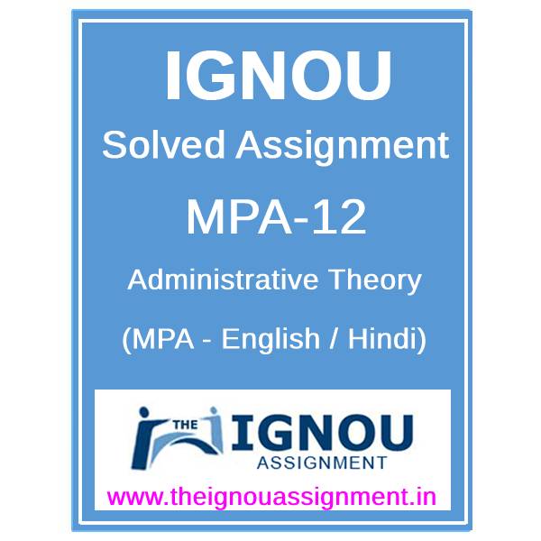 IGNOU MA Public Administration Solved Assignment 2019-20